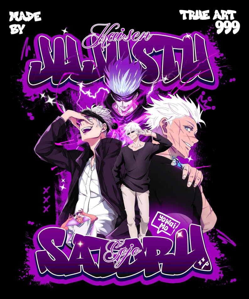Gojo Satoru Jujutsu Kaisen PNG, Anime Graphic Tee - Etsy