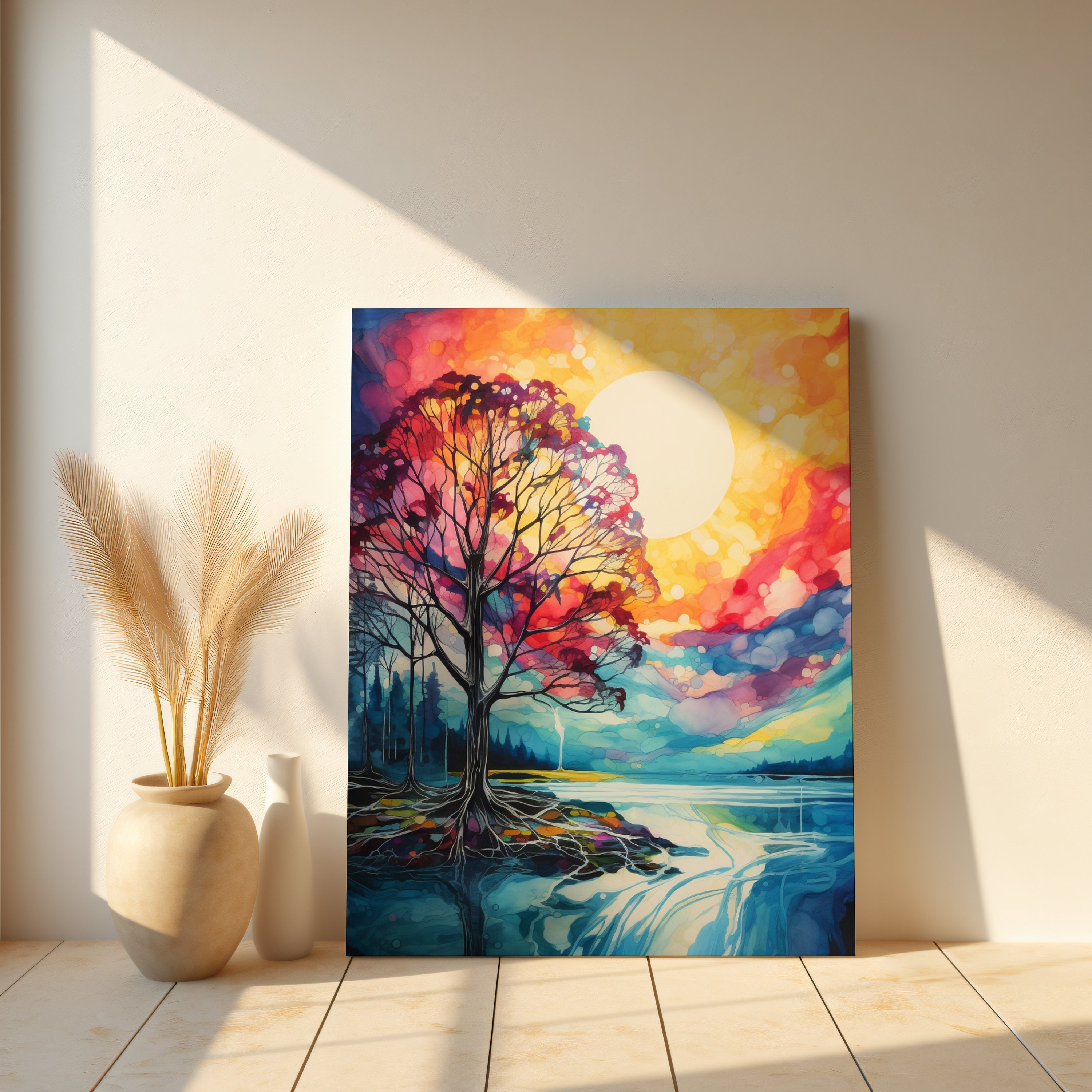 Abstract Nature Fusion AI Generated Canvas Art Algorithmic - Etsy