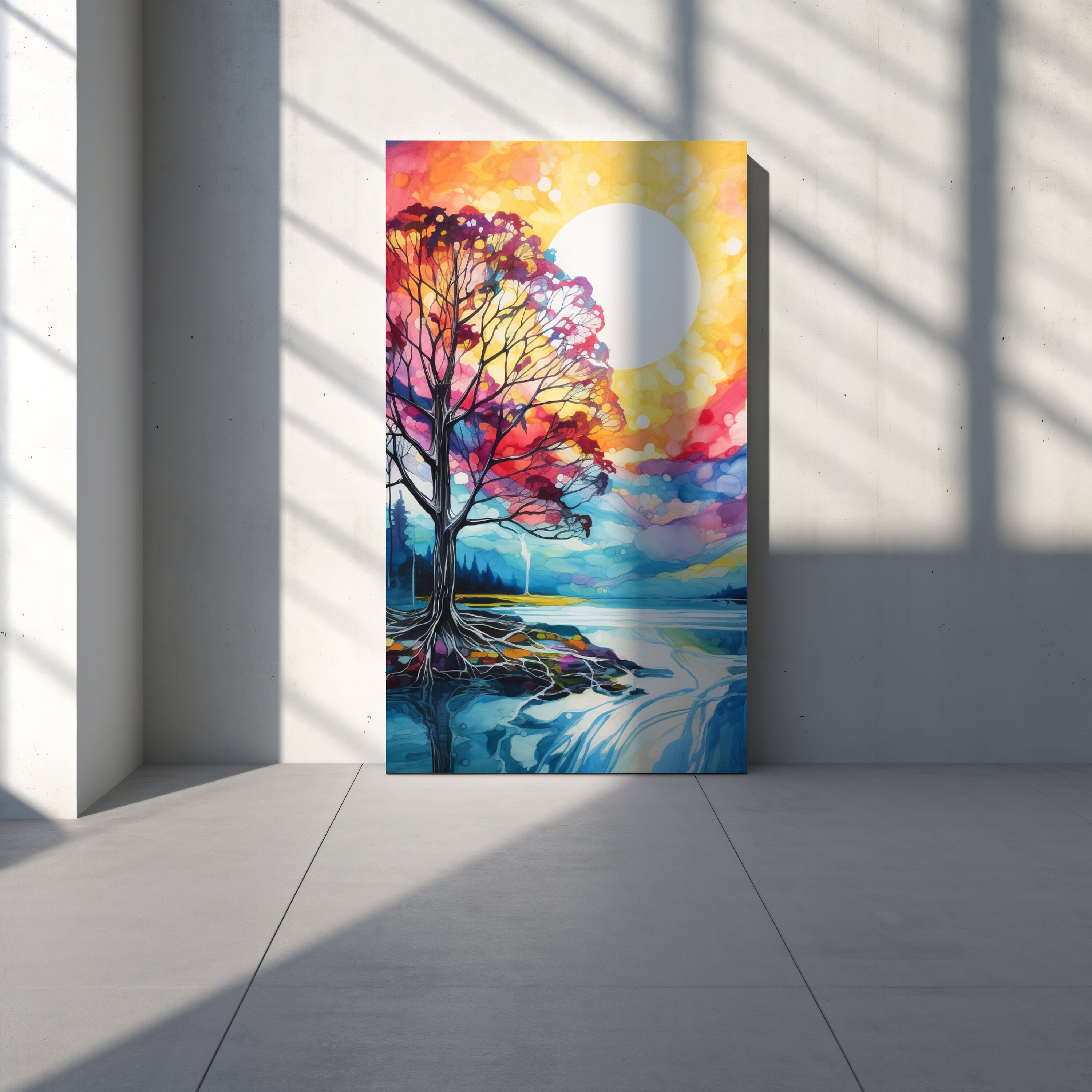 Abstract Nature Fusion AI Generated Canvas Art Algorithmic - Etsy