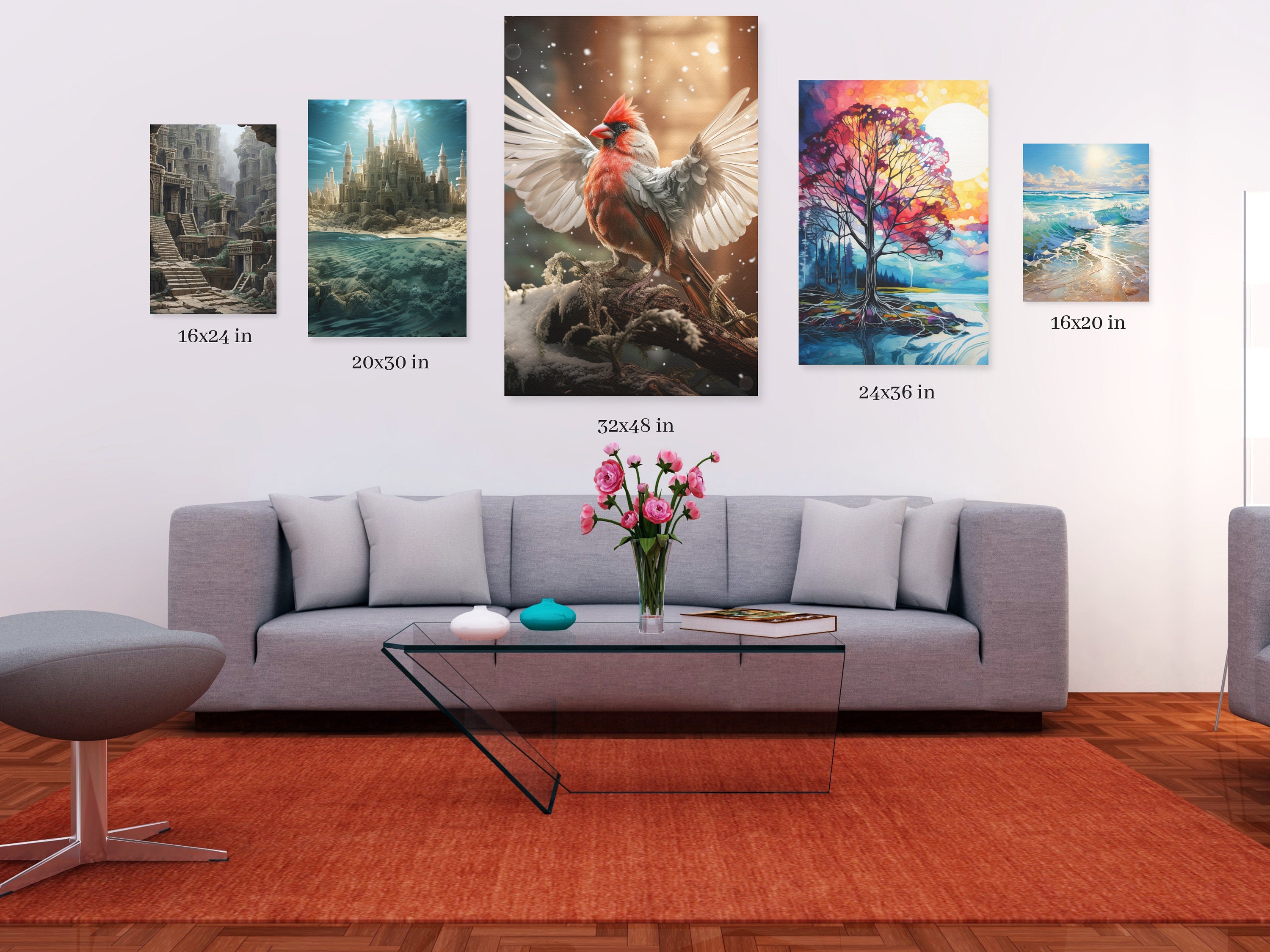 Abstract Nature Fusion AI Generated Canvas Art Algorithmic - Etsy