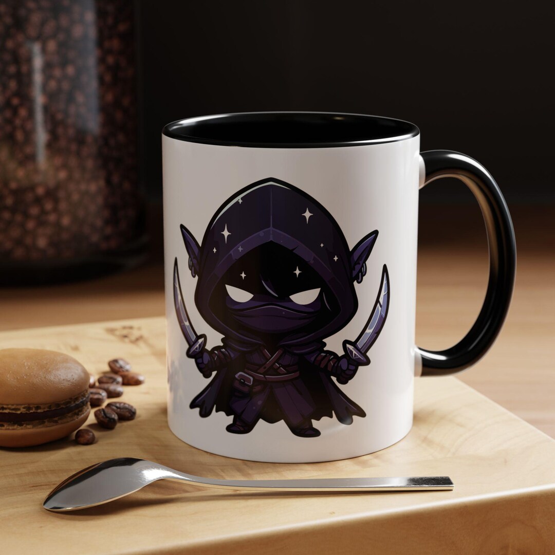Drow Elf Rogue Character Class Coffee Mug, DND Character Minimal Design ...