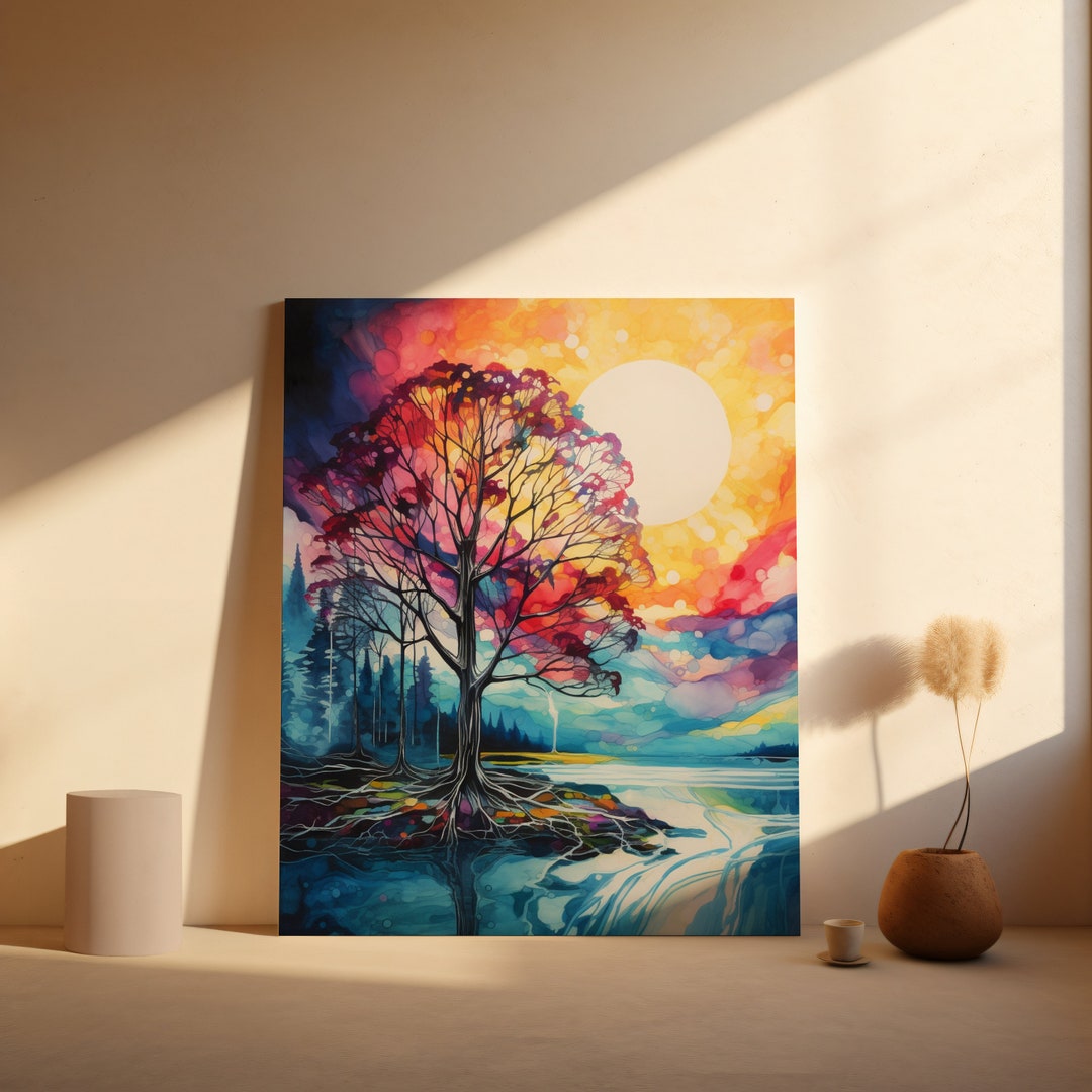 Abstract Nature Fusion AI Generated Canvas Art Algorithmic - Etsy