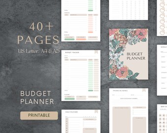 Monthly Financial Review, Printable Budget and Finance Planner ...