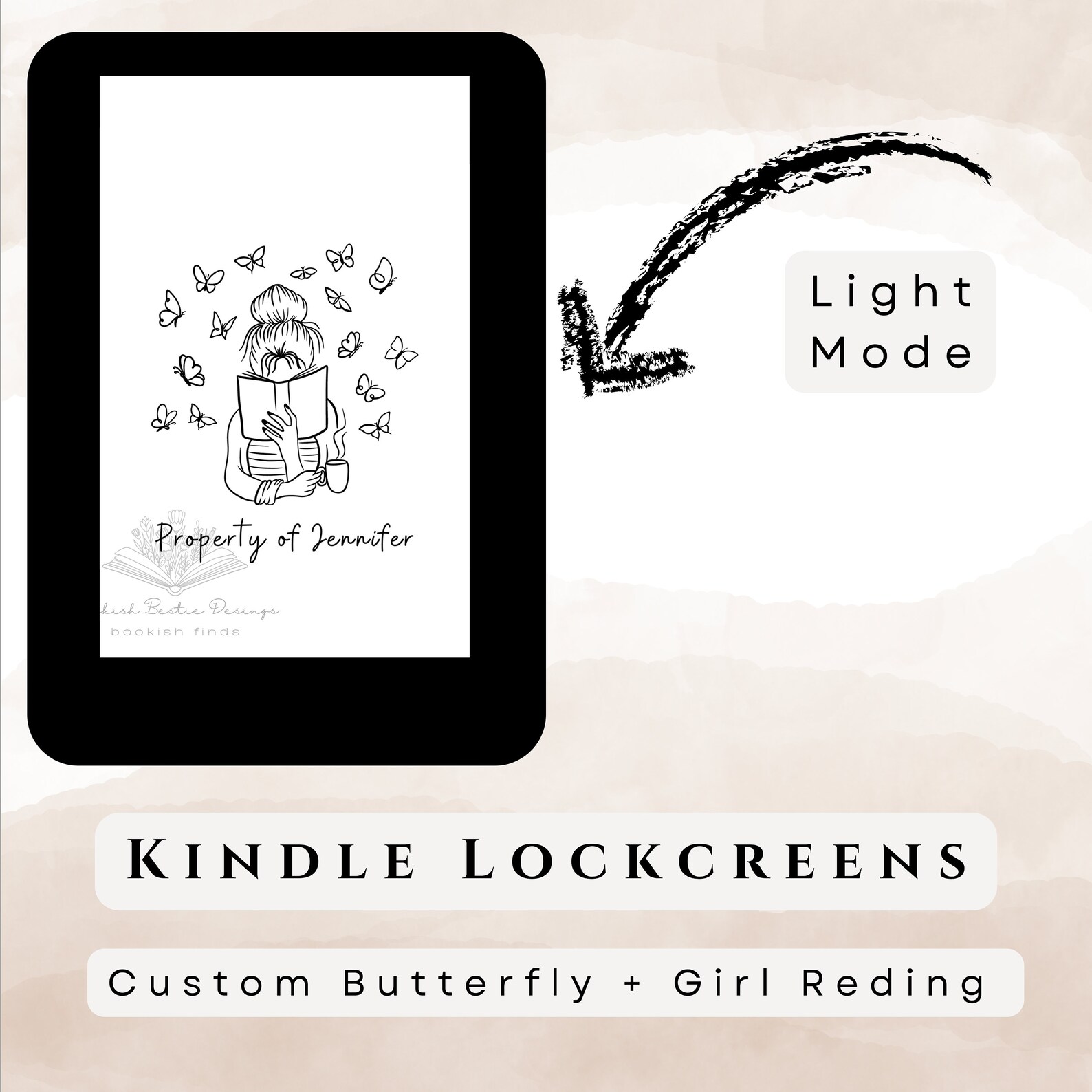 Custom Kindle Lock Screen E-reader Lockscreen Kindle Custom Wallpaper E ...