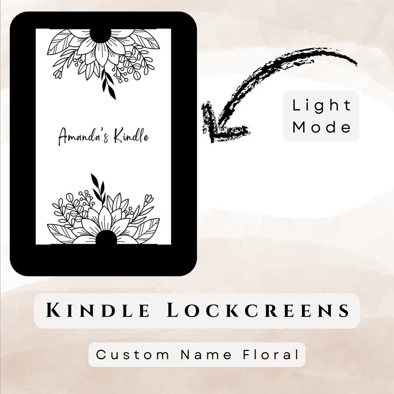 Custom Kindle Lock Screen E-reader Lockscreen Kindle Custom Wallpaper E ...