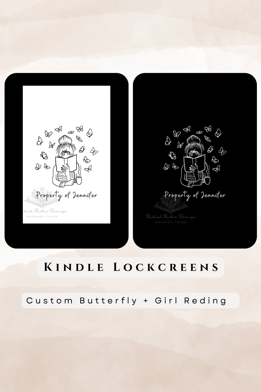 Custom Kindle Lock Screen E-reader Lockscreen Kindle Custom Wallpaper E ...