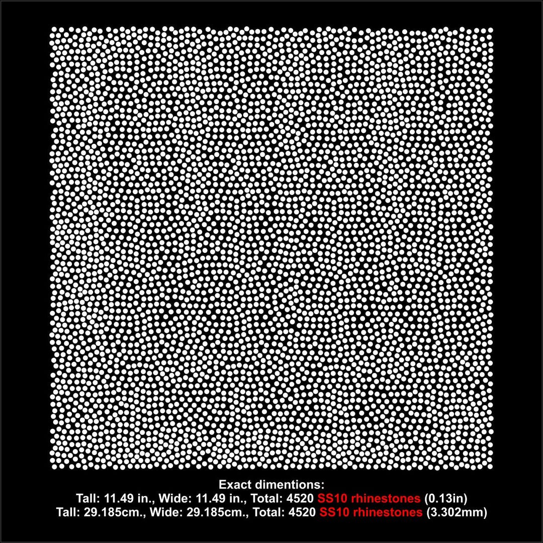 Dense Random Rhinestones Pattern Rhinestone Template 11.5x11.5 In ...