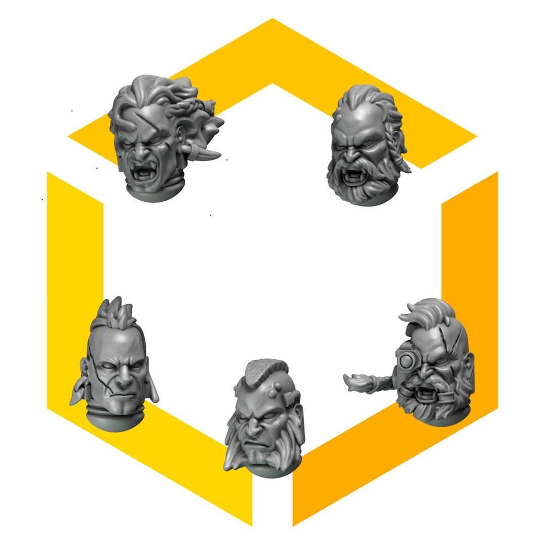 Primal Hounds Heads 1 Greytide Studio Wolfes / Space Warriors / Bitz ...