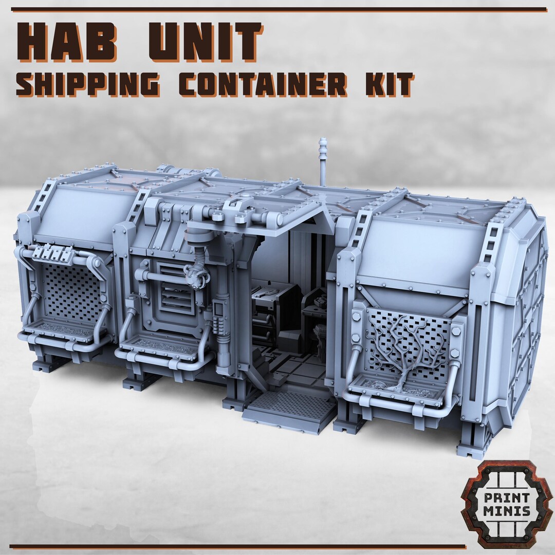 Print Minis - Shipping Container Habitation Unit - 32mm Basing ...