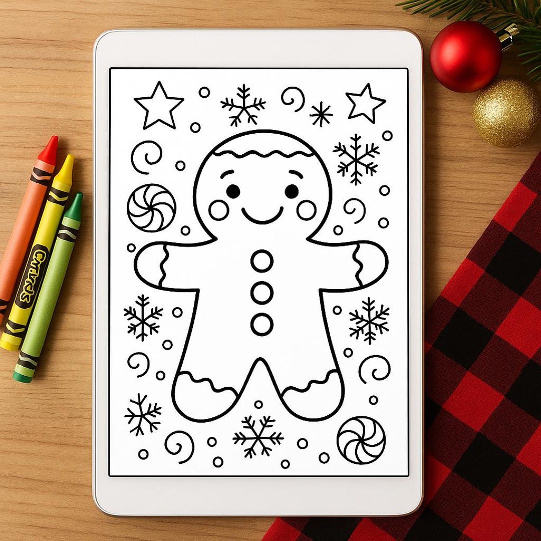 Gingerbread Christmas Coloring Pages – 5 Page Holiday Activity (PDF) - Etsy