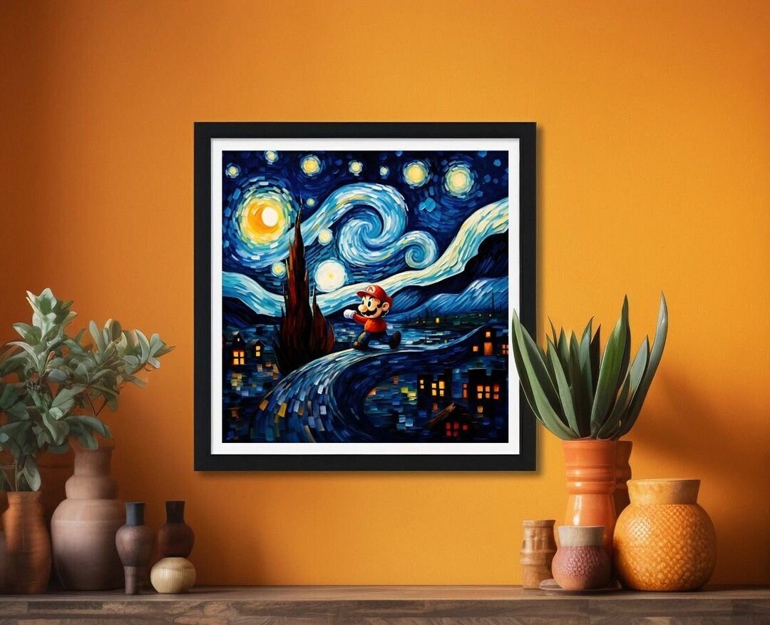 Super Mario Bros, Starry Night - Etsy