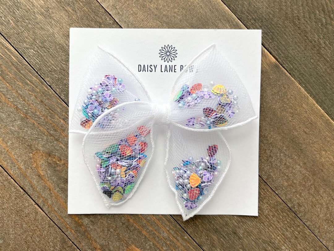 Purple Mermaid Shaker Bow - Ariel Bow - Disney Bow - Beach Shell Shaker ...