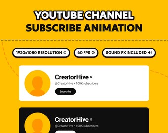 Cute Animated Social Media Button Overlay Lower-third for Youtube Intro ...