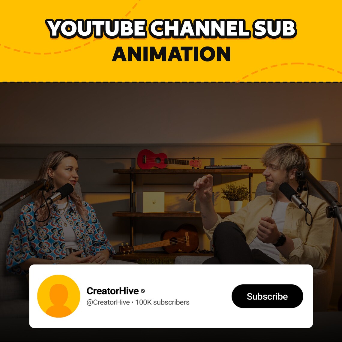 Animated Youtube Subscribe Button Overlay for Youtube Channel, Social ...