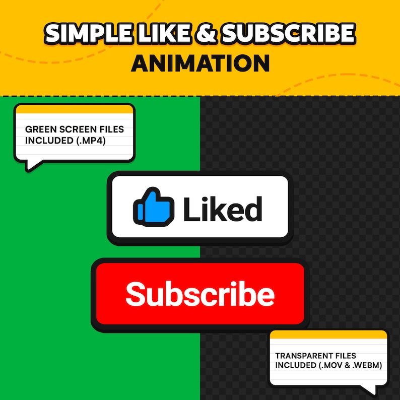 Youtube Like Subscribe Animation, Subscribe Button Animation, Like ...