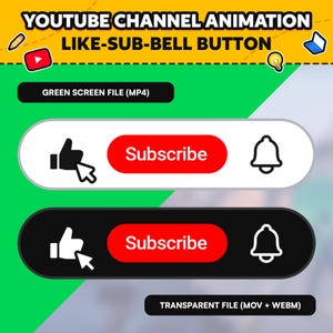 Animated Youtube Subscribe Overlay, Youtube Channel Like and Subscribe ...