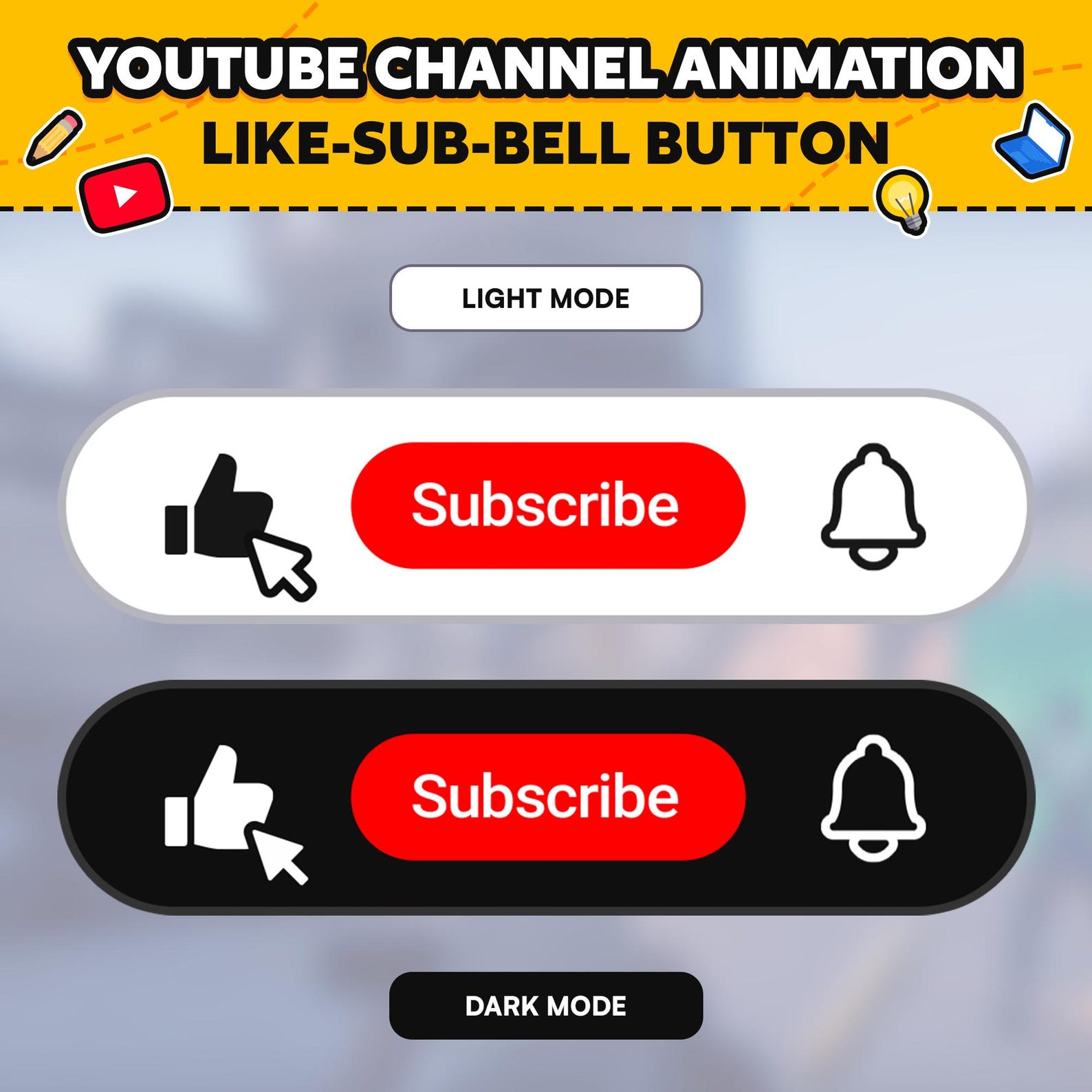 Animated Youtube Subscribe Overlay, Youtube Channel Like and Subscribe ...