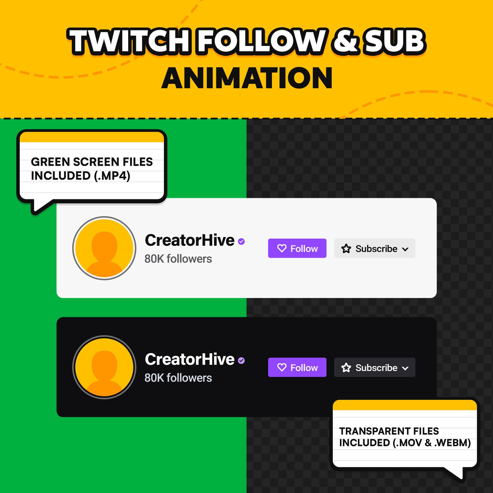 Twitch Channel Follow Subscribe, Social Media Lower Third, Twitch ...