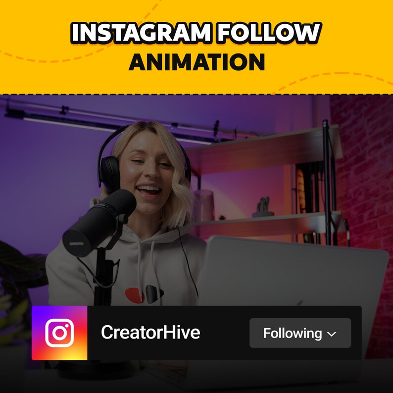 Instagram Follow Button Animation, Social Media Lower Third, Animated ...