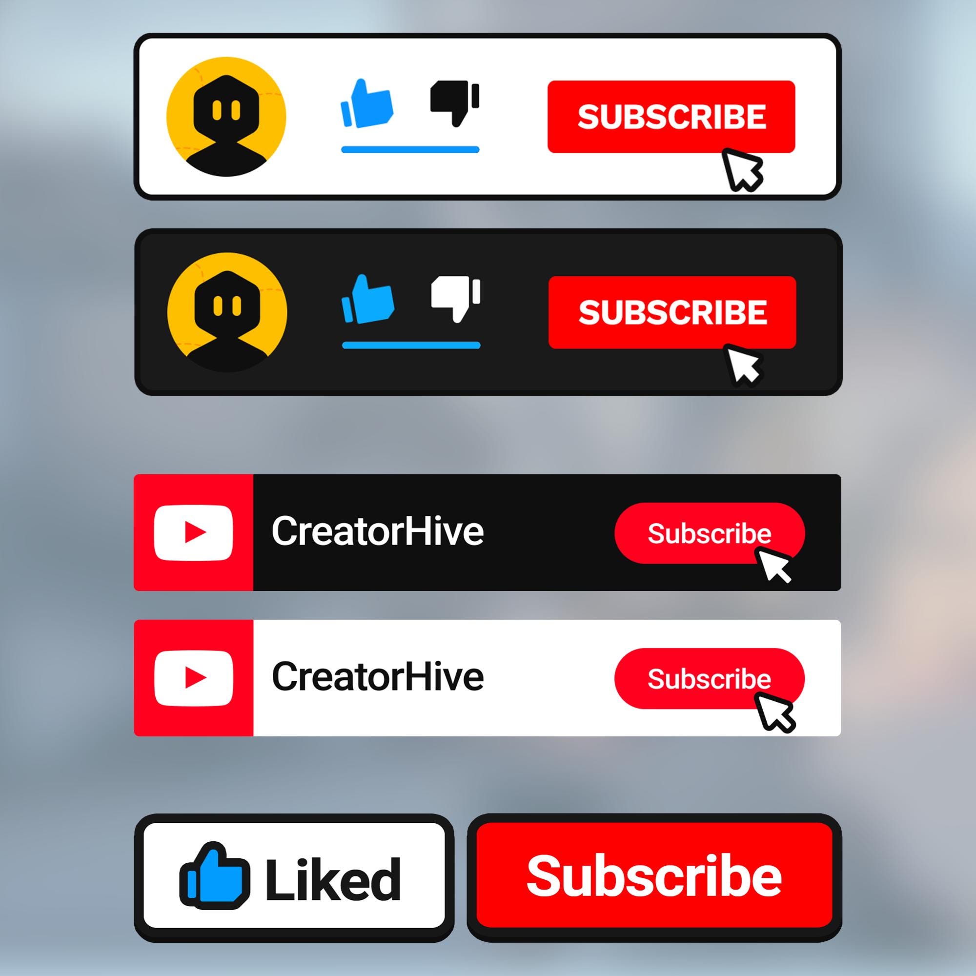 Animated Youtube Subscribe Overlay, Like and Subscribe, Lower Third ...