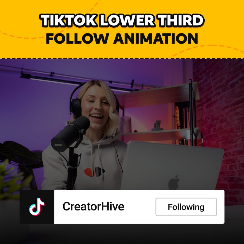 Tiktok Follow Button Animation, Animated Social Media Button, Tiktok ...