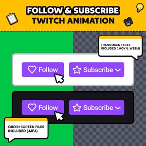 Twitch Channel Follow Overlay, Social Media Lower Third, Twitch ...