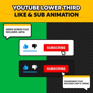 Youtube Like Subscribe Animation Social Media Overlay Youtube Button ...