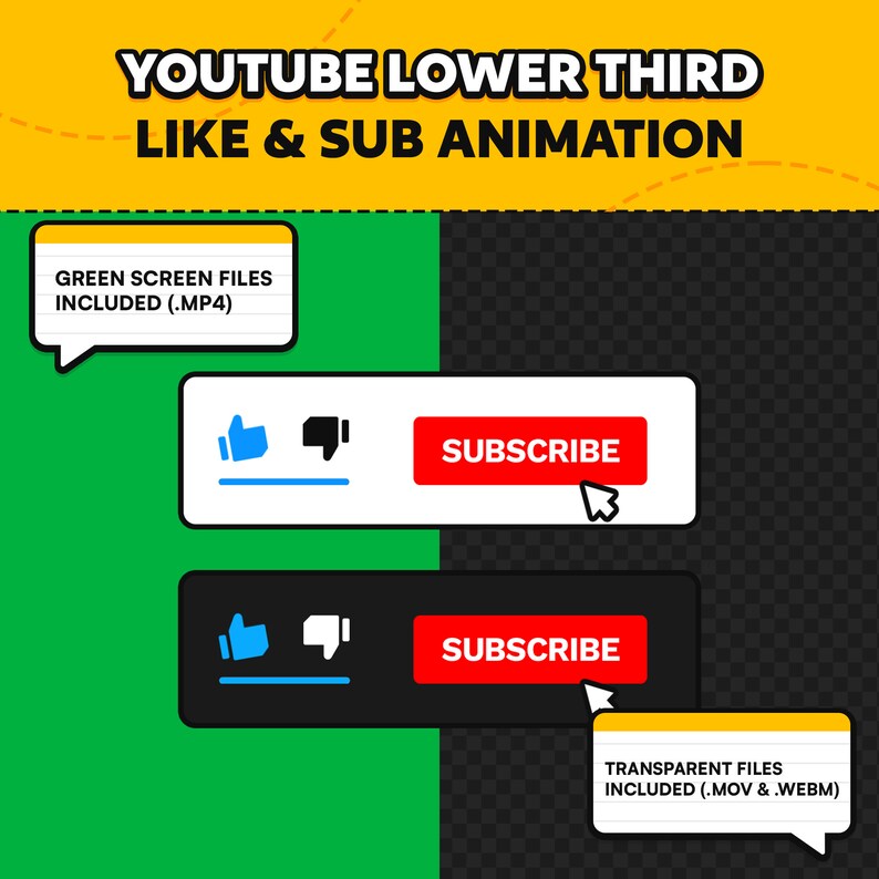 Youtube Like Subscribe Animation Social Media Overlay Youtube Button ...