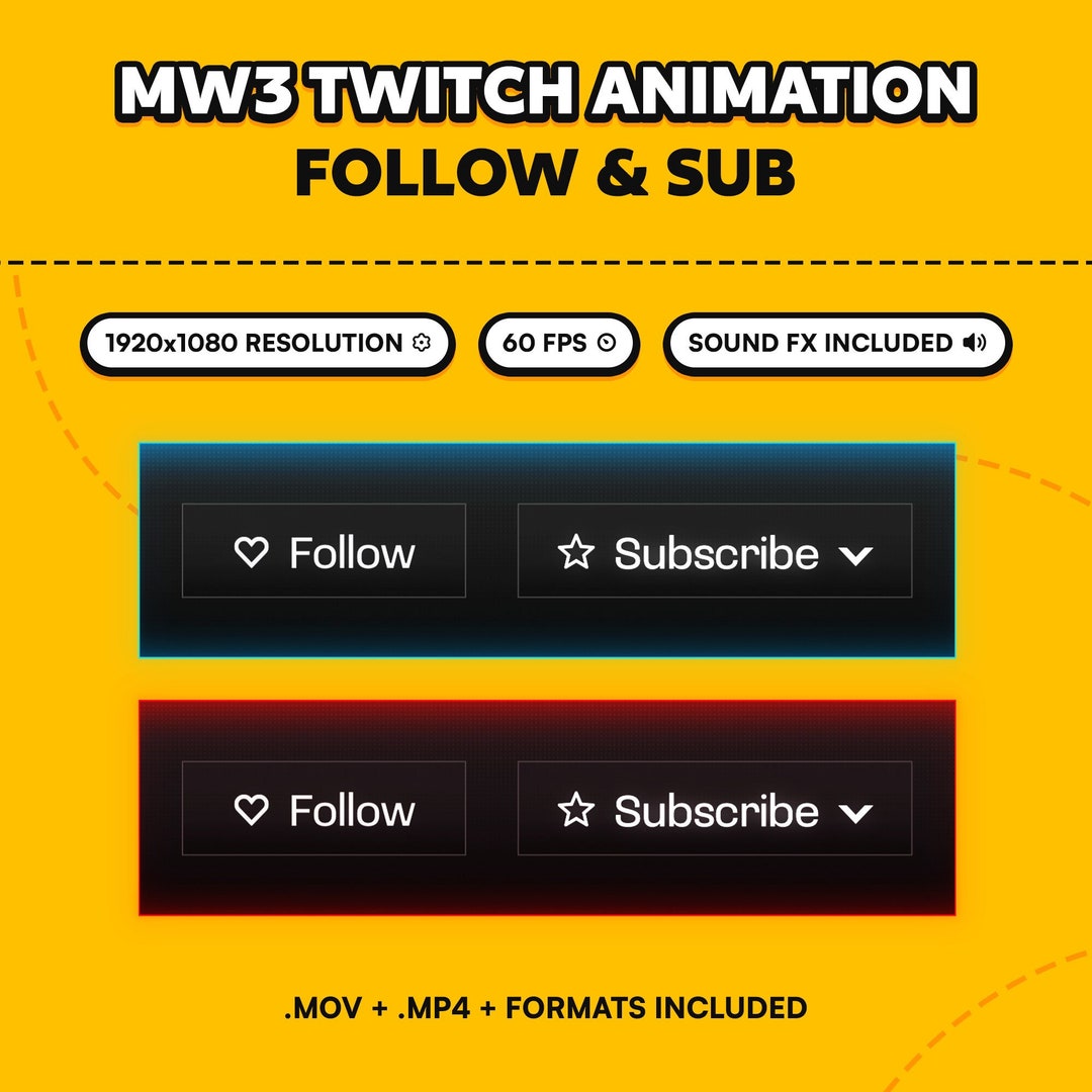 MW3 Twitch Channel Animation, Twitch Follow Sub Lower Third, Subscribe ...
