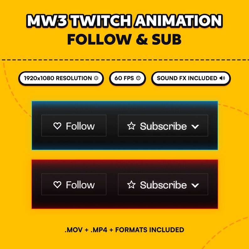 MW3 Twitch Channel Animation, Twitch Follow Sub Lower Third, Subscribe ...
