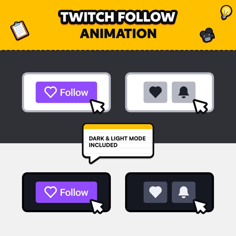 Twitch Channel Follow Animation, Animated Twitch Lower Third, Digital ...