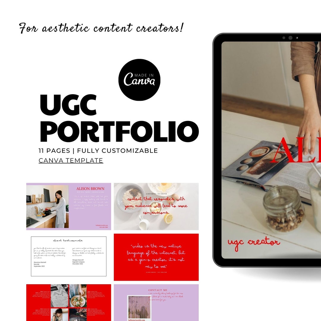 UGC Portfolio Template Content Creator Template for UGC Social Media ...