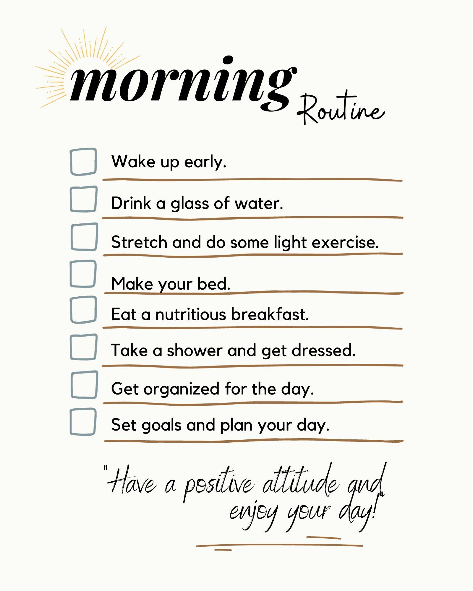 Morning Routine Digital Download - Etsy