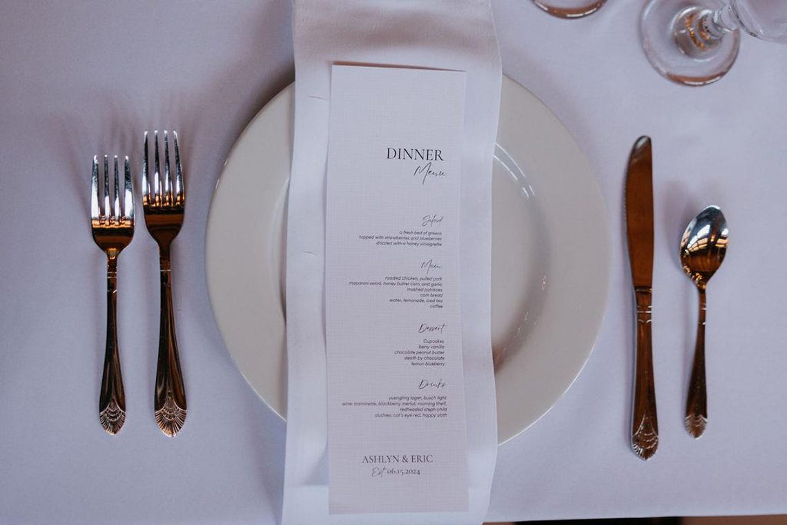 Dinner Menu Template - Etsy