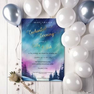 Northern Lights Wedding Invitation-enchanted Evening-aurora Borealis ...