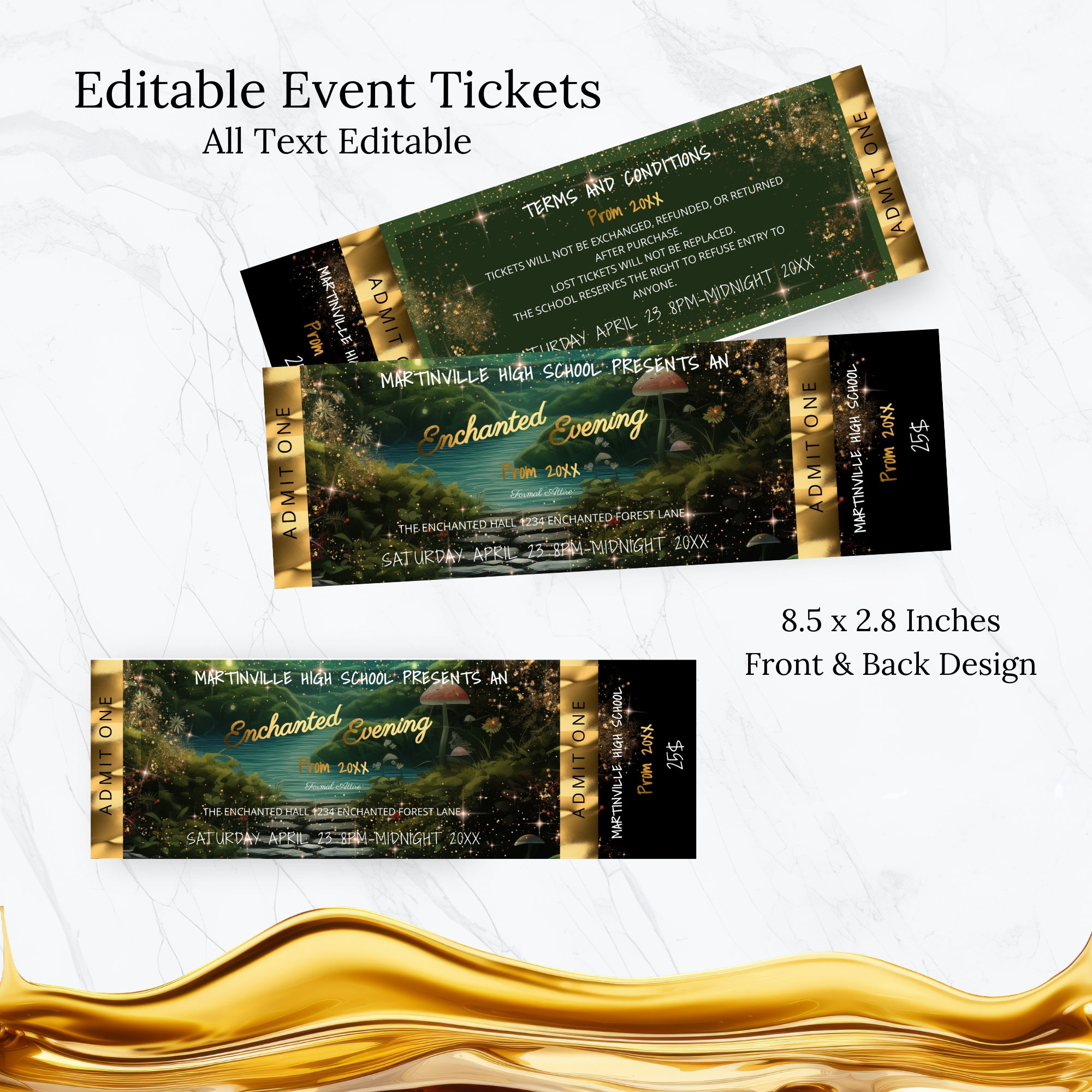 Enchanted Forest Prom Ticket-high School Prom-school Dance-prom Tickets ...