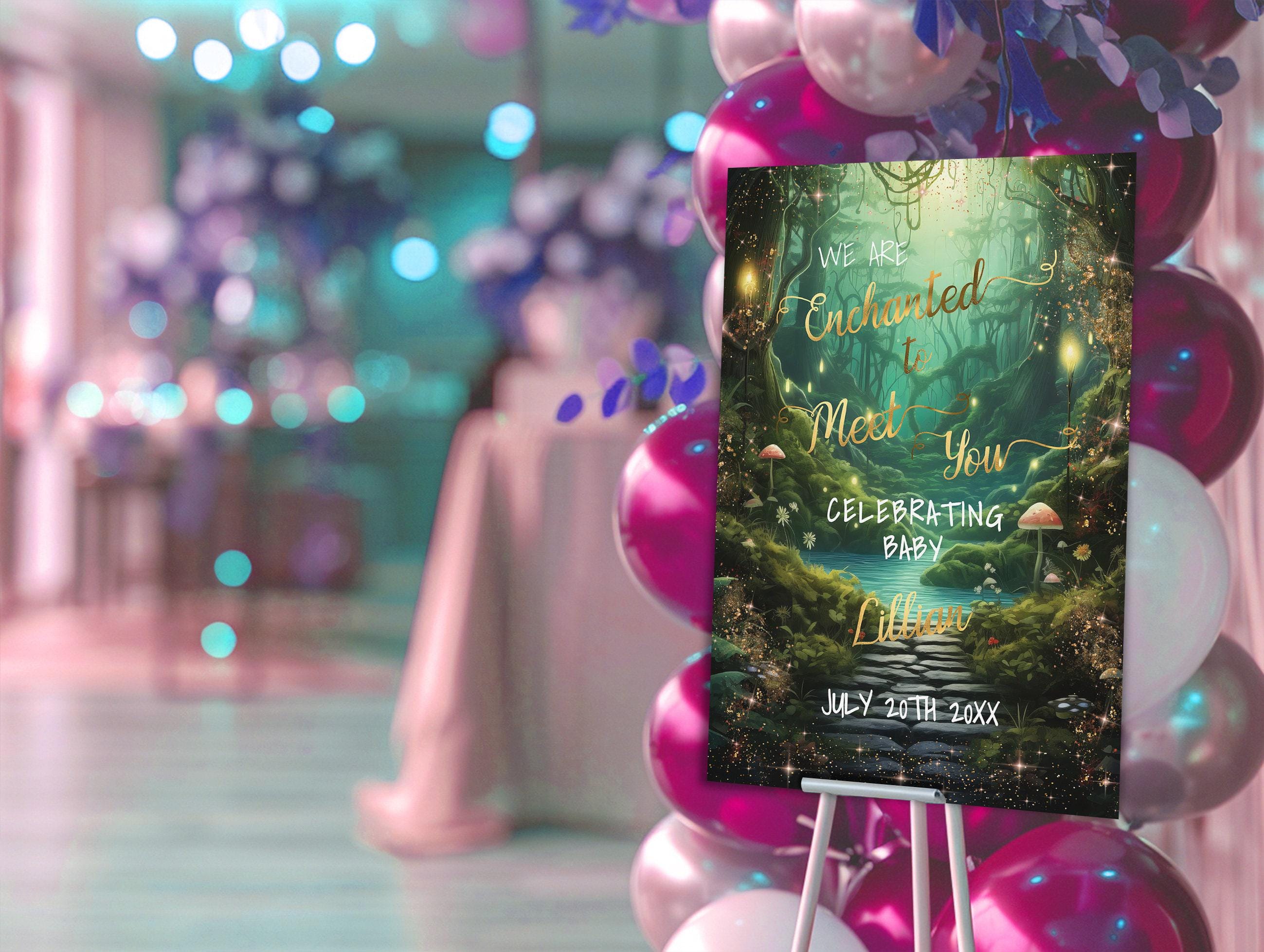 Enchanted Forest Baby Shower Sign - Customizable Welcome Poster - Etsy