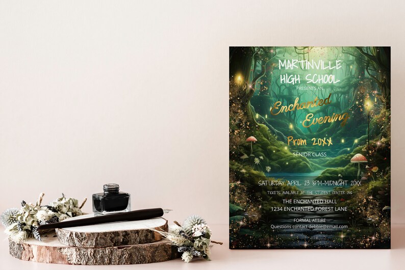 Enchanted Forest Prom Flyer-8.5x11in-high School Prom-school Dance-prom ...