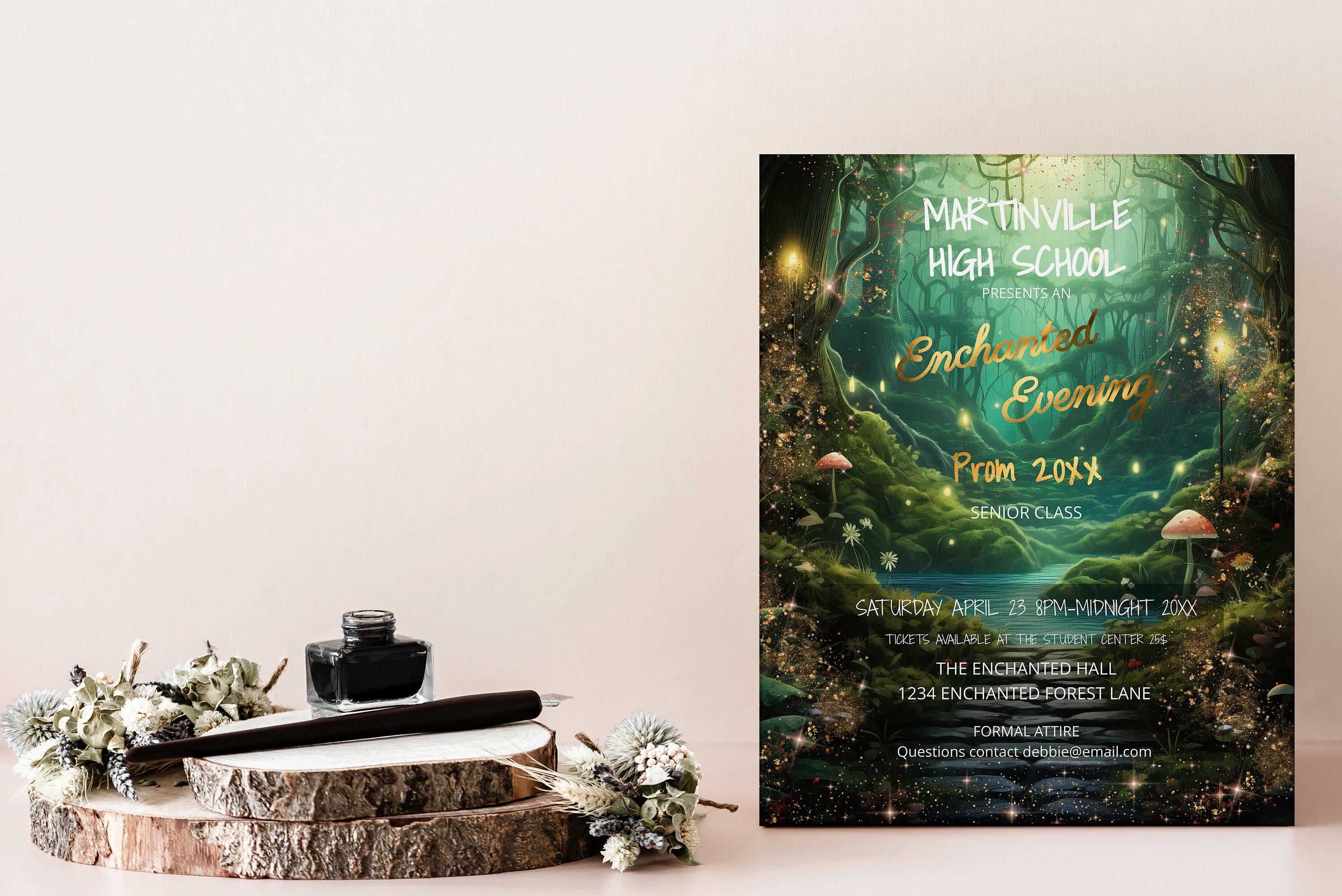 Enchanted Forest Prom Flyer-8.5x11in-high School Prom-school Dance-prom ...