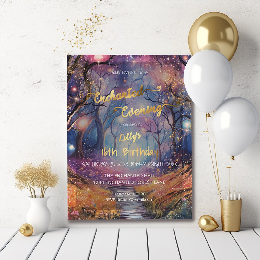 Enchanted Forest Sweet 16 Invitation-magic Garden-forest Pathway ...