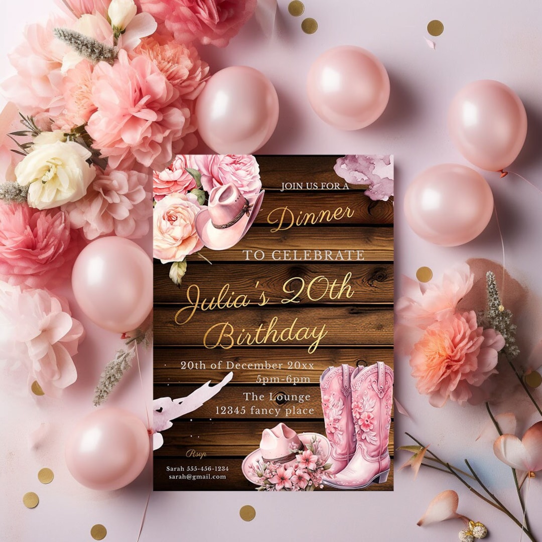 Adult Cowgirl Birthday Invite Western Birthday Adult Template