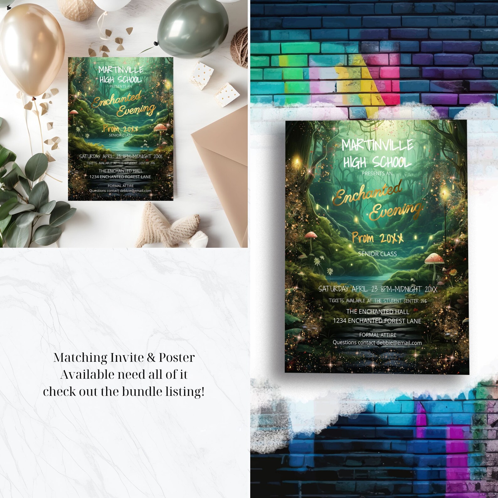 Enchanted Forest Prom Ticket-high School Prom-school Dance-prom Tickets ...