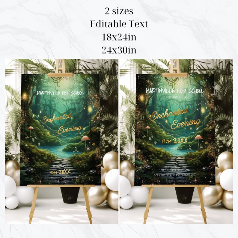 Enchanted Forest Prom Welcome Sign-high School Prom-school Dance-prom ...