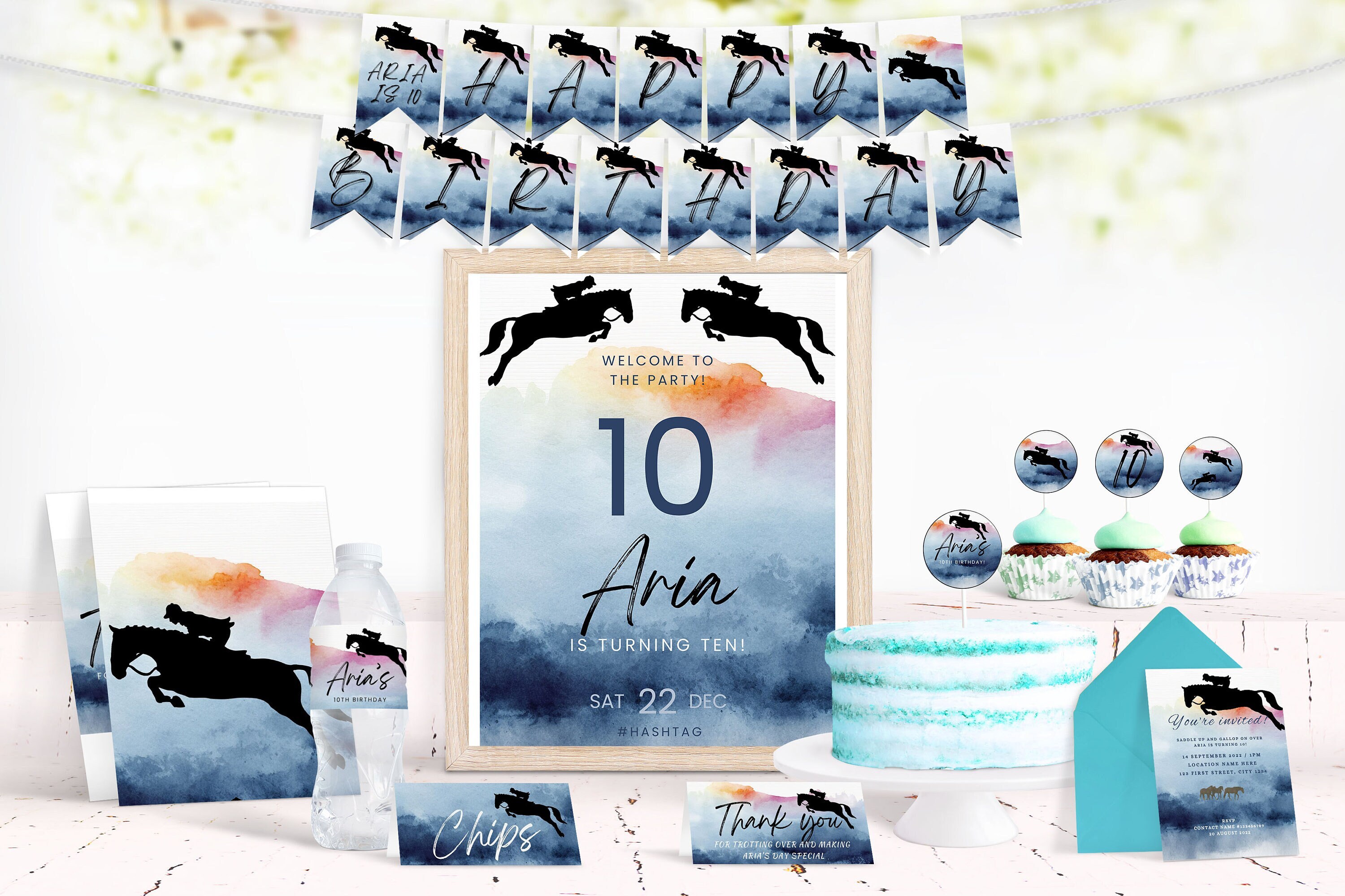 Horse Equestrian Party Invite Bundle Printable Invites, Decor ...