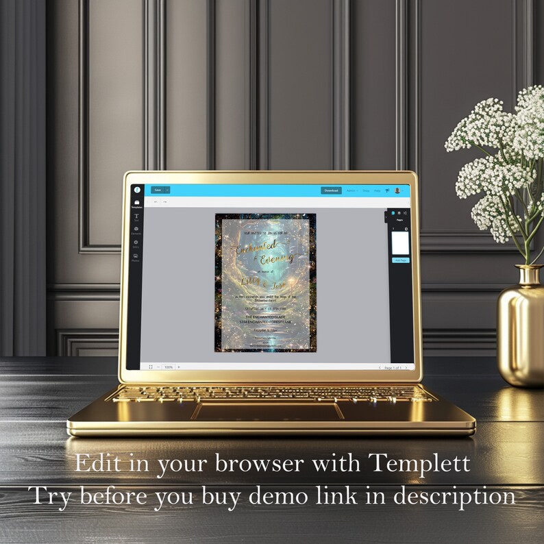 Enchanted Forest Wedding Invitation-magic Garden-forest Pathway-editable Template-evite ...