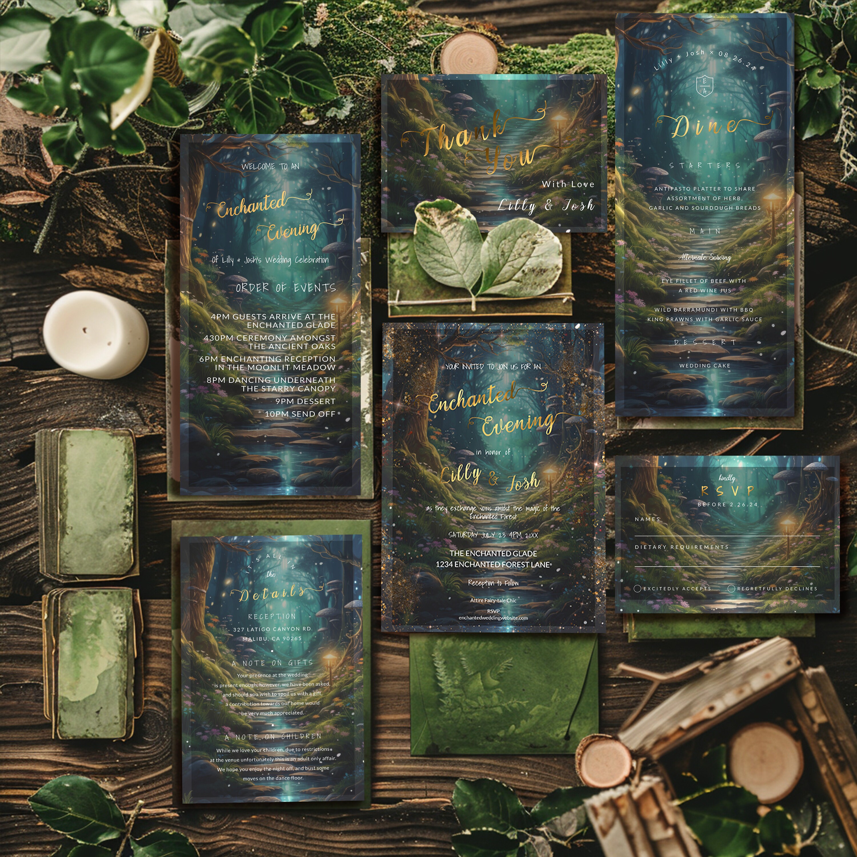 Enchanted Forest Wedding Invitation Suite-magic Garden-pathway-editable ...