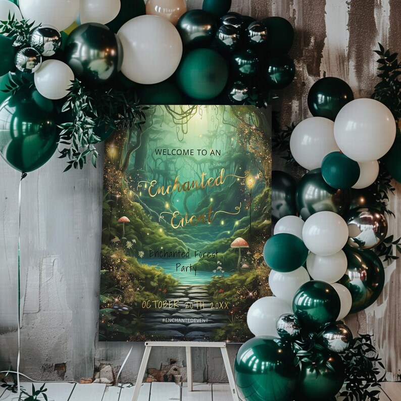 Enchanted Forest Prom Invitations, Tickets & Signs (editable Bundle) - Etsy
