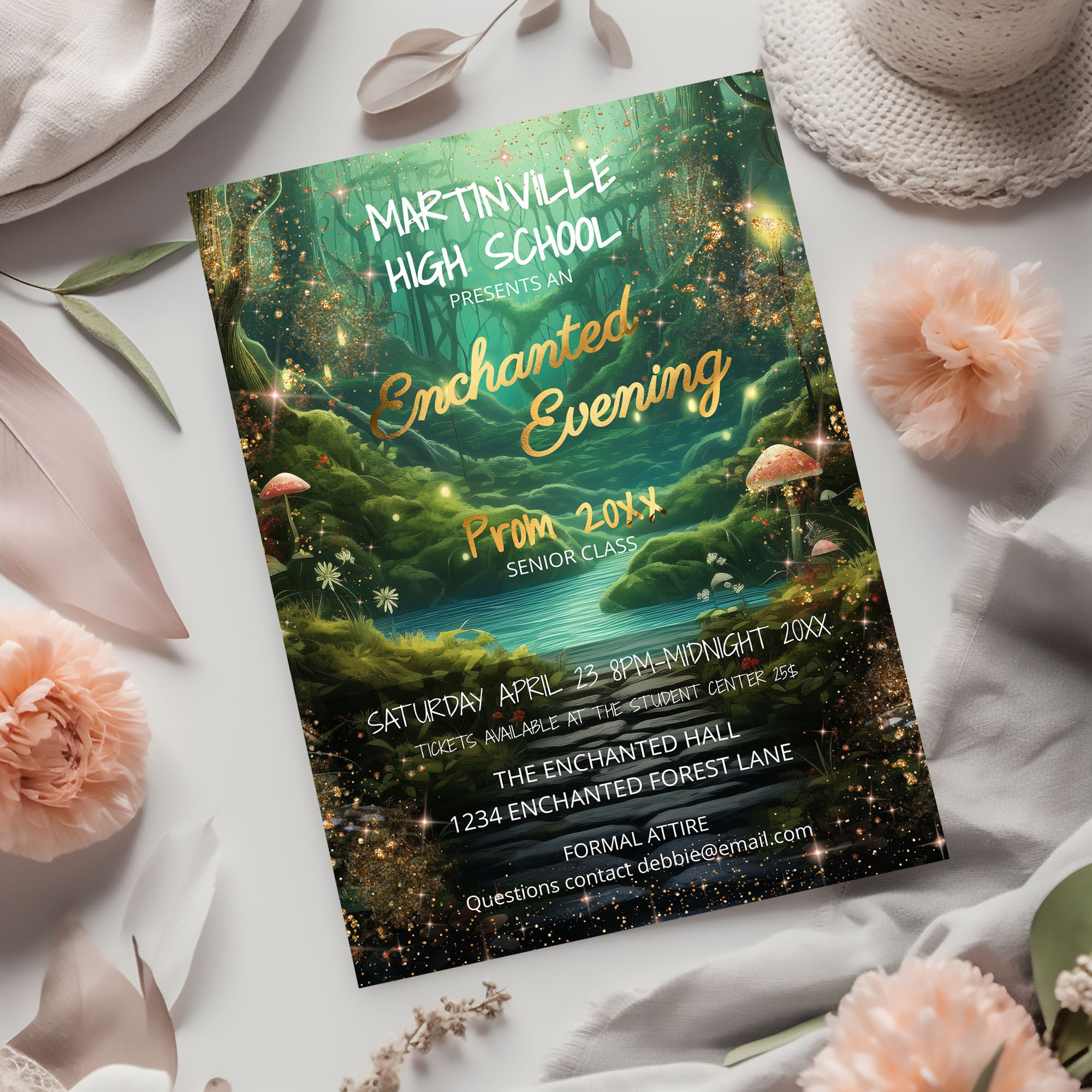 Enchanted Forest Prom Invite-5x7-high School Prom-school Dance-prom ...