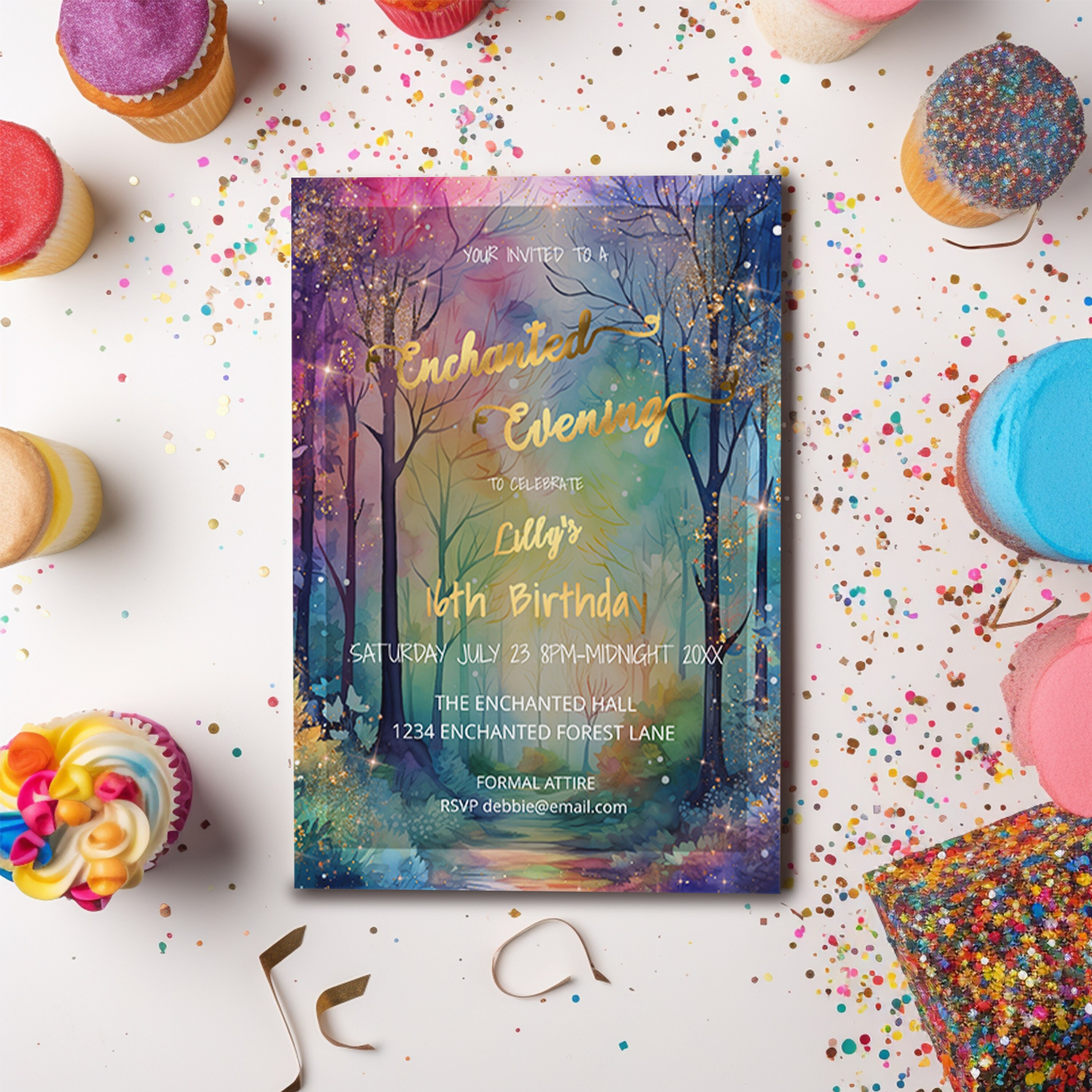 Enchanted Forest Sweet 16 Invitation-magic Garden-forest Pathway ...
