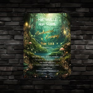 Enchanted Forest Prom Invite, Flyer & Ticket Bundle-high School Prom ...